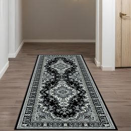 Teppich OTTO HOME, B:80cm H:7mm L:250cm, grau, Kunstfaser, Wohnzimmer, Teppiche, "Oriental, Made in Belgium", Orient-Optik, mit Bord&uuml;re, Teppich,