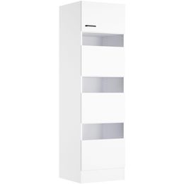 Hochschrank Optifit, B:60cm H:210cm T:57,1cm, wei&szlig;, Holzwerkstoff, K&uuml;che, Schr&auml;nke, "OPTImulti", Breite 60 cm, mit 4 T&uuml;ren, einfache W&auml;schesortierung