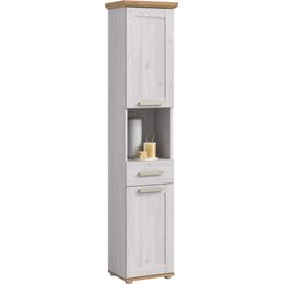 Hochschrank Welltime, B:39cm H:187cm T:34cm, wei&szlig;, FSC-zertifizierter Holzwerkstoff, Badezimmer, Schr&auml;nke, "COSENZA, H&ouml;he 187cm, 2 T&uuml;ren, 1