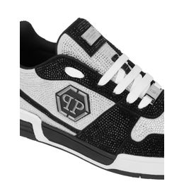 Philipp Plein Herren Sneaker "Mit Schmucksteinen", Gr. 46, schwarz-wei&szlig;, Schuhe