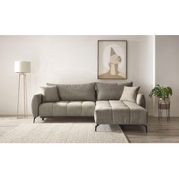 Ecksofa OTTO HOME, B:287cm H:94cm T:197cm, beige, Wohnzimmer, Sofas, "JINNIE Chenille, L-Form, Polsterecke m. Schlaffunktion", Recamiere links/rechts