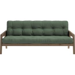 Schlafsofa Karup Design, B:204cm H:40cm T:90cm, gr&uuml;n, 81% Baumwolle + 20% polyester, Jugendzimmer, Sofas, "Grab, inkl. Futonmatratze - aus massivem