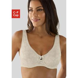 Damen Minimizer-BH, NUANCE BY LASCANA, Gr. 70, beige, Microtouch, Obermaterial: 50% Polyamid, 35% Polyester, 15% Elasthan, BHs, mit feiner, floraler
