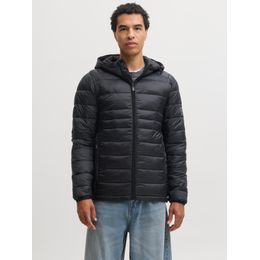 Jack & Jones JACK & JONES Herren Steppjacke "JJEKINGSLEY LIGHT PUFFER HOOD NOOS", schwarz, Gr. XXL, unifarben, Web, Obermaterial: 100% Nylon, Jacken, Kunstfaser,