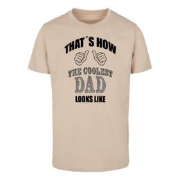 Merchcode Herren T-Shirt "Merchcode Herren Coolest Dad T-Shirt Round Neck", beige, Gr. M, bedruckt, 100% Baumwolle, Shirts