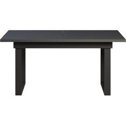 Esstisch Home Affaire, B:160cm H:76cm T:90cm, schwarz, K&uuml;che, Tische, "Valencia", Synchroauszug; Metallkufen, ausziehbar auf 200 cm