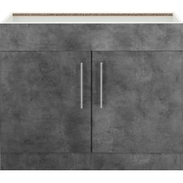 Wiho-K&uuml;chen Sp&uuml;lenschrank WIHO K&Uuml;CHEN, B:100cm H:82cm T:57cm, grau, K&uuml;che, Schr&auml;nke, "Cali", 100 cm breit, ohne Arbeitsplatte