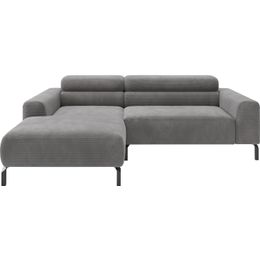 Ecksofa Home Affaire, B:223cm H:71cm T:183cm, grau, 88% Polyester, 12% Polyacryl, Wohnzimmer, Sofas, "Ecksofa, L-Form, incl. Kopfteilverstellung,