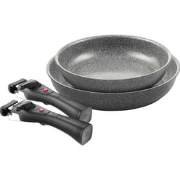 Ballarini Pfannen-Set "Bratpfanne Torre", &Oslash; 28cm, grau, Pfannen, Abnehmbarer Griff, Keramikbeschichtung, Made in Italy, stapelbar