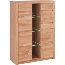 Highboard OTTO HOME, beige, Holz teilmassiv, Wohnzimmer, Sideboards, "Silkeborg Fronten & Leisten aus Massivholz, Kospus aus Melamin", B/T/H: