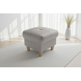 Sit & More Polsterhocker SIT & MORE, B:58cm H:48cm T:58cm, beige, Hocker, "Pamela, Leder, B: 58 cm", mit praktischen Stauraum, hochwertige Qualit&auml;t,