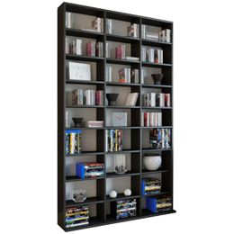 Standregal Vcm, B:102cm T:23cm, schwarz, Wohnzimmer, Regale, "Holz CD DVD Standregal B&uuml;cherregal Regal Megosa XL"