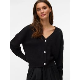 V&eacute;ro Moda VERO MODA Damen Strickjacke "VMLEALIGHT LS V-NECK JEWEL CARDIGAN NOOS", schwarz, Gr. XS, unifarben, Strick, Obermaterial: 100% Polyacryl,