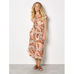 Apricot Damen Midikleid "Midikleid", braun, Gr. 42, gemustert, gewebt, Obermaterial: 75% Viskose CV. 25% Leinen LI., Kleider, Druck