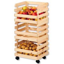 Kesper Kartoffelkiste "Kartoffel- & Obsthorde Kiefer", 3 Stk., B/H/T: 39cm x 20cm x 30cmnatur, Aufbewahrungsboxen, 3 einzelne Kisten &uuml;bereinander