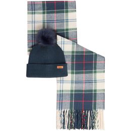 Barbour Set: Beanie Dover & Schal Hailes Light Evergreen (Gr&ouml;&szlig;e: )