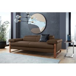 2-Sitzer W.Schillig, B:210cm H:71cm T:106cm, braun, Flachgewebe S22 (100% Polyester);Stoff S37 (100% Polyester);Longlife Xtra-Leder Z59: Glattleder