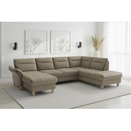 Sit & More Wohnlandschaft SIT & MORE, B:292cm H:90cm T:212cm, beige, 100% Polyester, Sofas, "Pamela U-Form, B: 292 cm, optional Schlaffunktion &