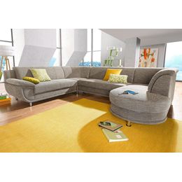 Wohnlandschaft Trendmanufaktur, B:320cm H:85cm T:94cm, beige, Softlux-Kunstleder;Primabelle-Microfaser;NaturLeder (handschuhweiches Rindsleder in