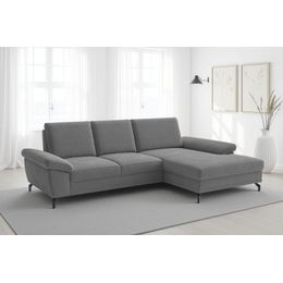 Sit & More Ecksofa SIT & MORE, B:264cm H:89cm T:174cm, grau, 100% Polyester, Wohnzimmer, Sofas, "Chelsea L-Form, B: 264 cm, mit Armteil-&