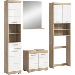 Badm&ouml;bel-Set Welltime, B:190cm H:191cm T:34cm, wei&szlig;, Holzwerkstoff, MDF, Kastenm&ouml;bel-Sets, "Siena, 4 teilig, bestehend aus:", Hochschrank, WBU,