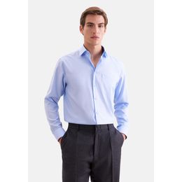 Seidensticker Herren Businesshemd "Schwarze Rose", blau, Gr. 41, unifarben, 100% Baumwolle, Hemden, Regular 1/1 Kentkragen Uni
