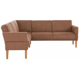 Eckbank OTTO HOME, B:255cm H:98cm T:210cm, braun, Microfaser in Antik Leder Optik aus 100% Polyester, Esszimmer, Sitzb&auml;nke, "Fehmarn", wahlweise