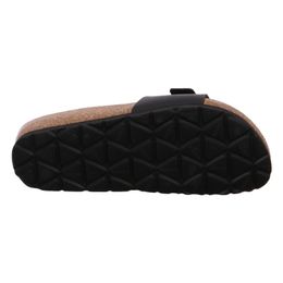 Rohde Damen Pantolette "SUNNYS", Gr. 38schwarz, Lederimitat, Schuhe, Sommerschuh, Schlappen, Urlaubsschuh, Strandschuh mit Fu&szlig;bett