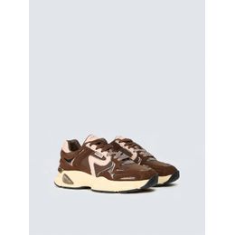 REPLAY Damen Sneaker "DESTINY W SPRINT", Gr. 39, braun, Lederimitat, Textil, unifarben mit Farbeins&auml;tzen, Schuhe, Ugly-Sneaker, Schn&uuml;rschuh,
