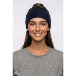 Zwillingsherz Damen Stirnband ""Knoten"", blau, Strick, Kaschmir, M&uuml;tzen, Cashmere, Feinstrick
