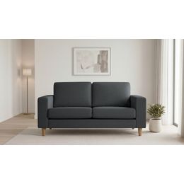 2-Sitzer OTTO HOME, B:155cm H:87cm T:86cm, grau, 100% polyester, Sofas, "Tvinno", im skandinavischen Stil, mit Massivholzf&uuml;&szlig;en, Breite 155 cm