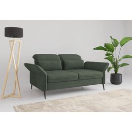 Sit & More 2,5-Sitzer SIT & MORE, B:189cm H:92cm T:123cm, gr&uuml;n, 90% Polyester, 10% Polyamid, Sofas, "Emely, inkl. Sitztiefenverstellung", wahlweise mit