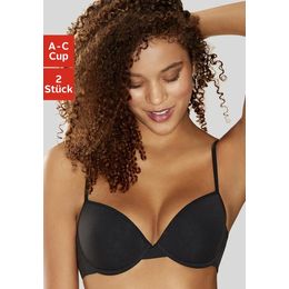 PETITE FLEUR BY LASCANA Schalen-BH schwarz+wei&szlig; Gr. 85C. Mit B&uuml;gel. Nachhaltig.