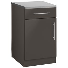 Wiho-K&uuml;chen Unterschrank WIHO K&Uuml;CHEN, B:50cm H:85cm T:60cm, grau, K&uuml;che, Schr&auml;nke, "Cali", 50 cm breit