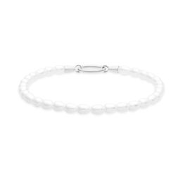 Tamaris Damen Armband "Pearl Charms", 18cm, Edelstahl Perlen, wei&szlig;, Edelstahl, Perlen, Armb&auml;nder, mit Glasperle