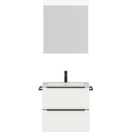 Badm&ouml;bel-Set Nobilia, B:61cm H:169cm T:48,7cm, wei&szlig;, Kastenm&ouml;bel-Sets, "Levere", inkl. Spiegel mit Touch-Sensor, in vier Breiten