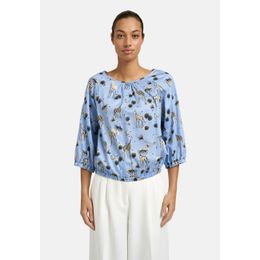 Smith & Soul SMITH & SOUL Damen Langarmbluse, blau, Gr. L, bedruckt, Web, Material: 100% Baumwolle, Blusen, mit Gummizug im Saum