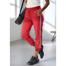 H.I.S. H.I.S Relax-Caprihose braun Gr. M (40/42) f&uuml;r Damen. Mit Logoschriftzug, Tunnelzug. Bequem. Nachhaltig.