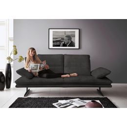 2-Sitzer W.Schillig, B:216cm H:94cm T:96cm, grau, Longlife Xtra-Leder Z69: Das feinnarbige, gedeckte Softleder Z69 besticht durch seine