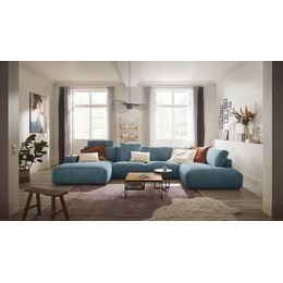 Wohnlandschaft Musterring, B:434cm H:81cm T:204cm, blau, Sofas, "Lucia viel Platz, bequem, U-Form", Verschiedene Farben, inkl. Kopfst&uuml;tze,
