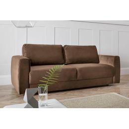 2-Sitzer OTTO HOME, B:186cm H:80cm T:102cm, braun, Luxus-Microfaser Lederoptik (100% Polyester);Struktur grob (100% Polyester);Samtoptik (100%