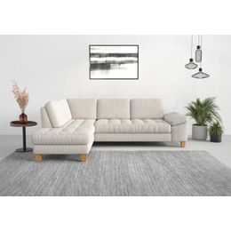 Sit & More Ecksofa SIT & MORE, B:261cm H:88cm T:179cm, beige, 90% Polyester 10%Polyamid, Wohnzimmer, Sofas, "Westham L-Form", mit Ottomane, mit oder ohne