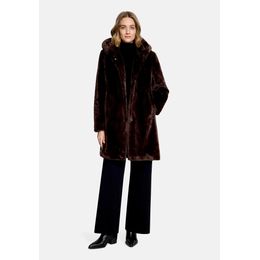 Betty Barclay Damen Pl&uuml;schjacke "Damen mit Kapuze", braun, Gr. 42, Obermaterial: 100% Polyester. Futter: 100% Polyester, Jacken