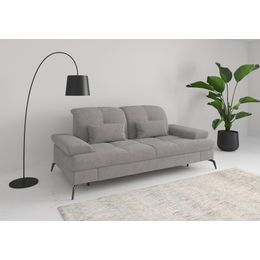 Sit & More 3-Sitzer SIT & MORE, B:212cm H:90cm T:122cm, grau, 100% Polyester, Sofas, "Amica, inkl. Sitztiefenverstellung und Armteilverstellung", wahlweise mit