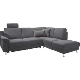 Ecksofa 3C CARINA, B:252cm H:91cm T:208cm, grau, Chenille Easy care (100% Polyester);Struktur (100% Polyester), Wohnzimmer, Sofas, "Korfu L-Form",