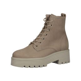 Paul Green Damen Schn&uuml;rstiefelette "Paul Green Stiefelette Nubukleder", Gr. 37,5, beige, Nubukleder, Schuhe