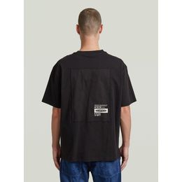 G-Star Raw G-STAR Herren T-Shirt "Back Applique Relaxed T-Shirt", schwarz, Gr. L, Obermaterial: 100% Baumwolle, Shirts