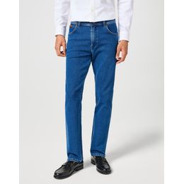 Wrangler Herren Straight-Jeans "TEXAS", blau, Gr. 46, Denim/Jeans, Obermaterial: 80% Baumwolle, 18% Polyester, 2% Elasthan, Jeans