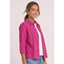 Street One Damen Hemdbluse, pink, Gr. 36, unifarben, Web, 100% Baumwolle, Blusen, mit 3/4 &Auml;rmeln