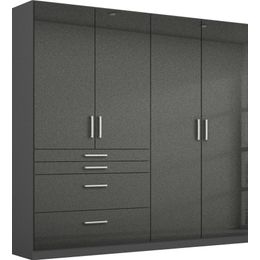 Dreht&uuml;renschrank Rauch, B:181cm H:197cm T:54cm, grau, Holzwerkstoff, Schr&auml;nke, "Kleiderschrank Schrank Garderobe Garderobenschrank HOMBURG", mit viel